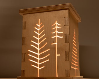 Wooden Box Lamp | Etsy