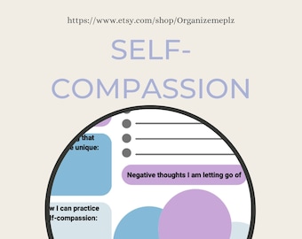Self Compassion Printable Worksheet - Etsy