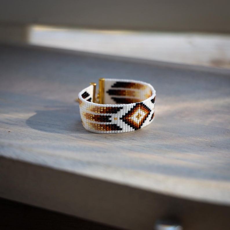 Custom Seed Bead Loom Bracelet Handmade Boho Jewelry Native American ...