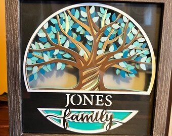 Family Tree Shadow Box - Etsy