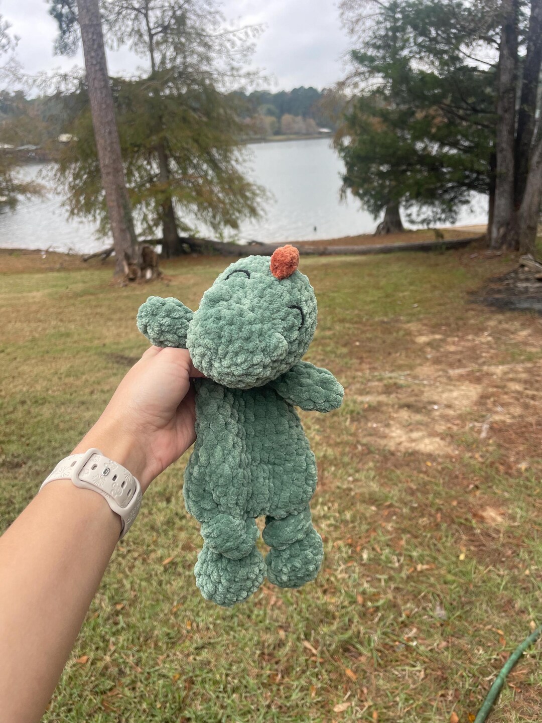 Green Knotted Dinosaur Lovey - Etsy