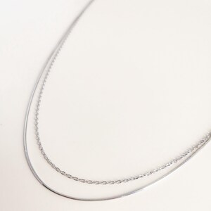 Satellite Chain Layered Necklace | Layering Chain Necklace | Silver ...