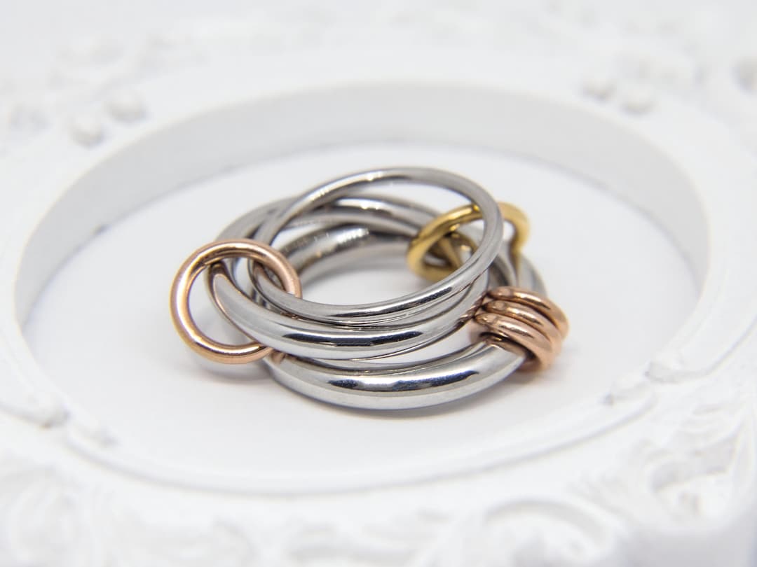 Stainless Steel Gold and Silver Multi Band Ring | Multi Layer ...