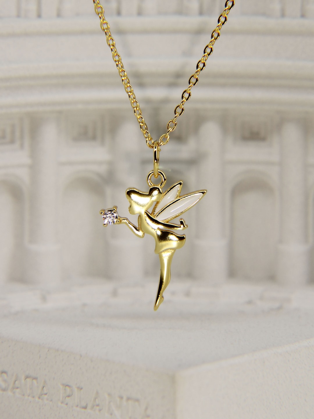 Fairy Necklace Neverland Tinkerbell Necklace Fairytale Diamond Jewelry ...