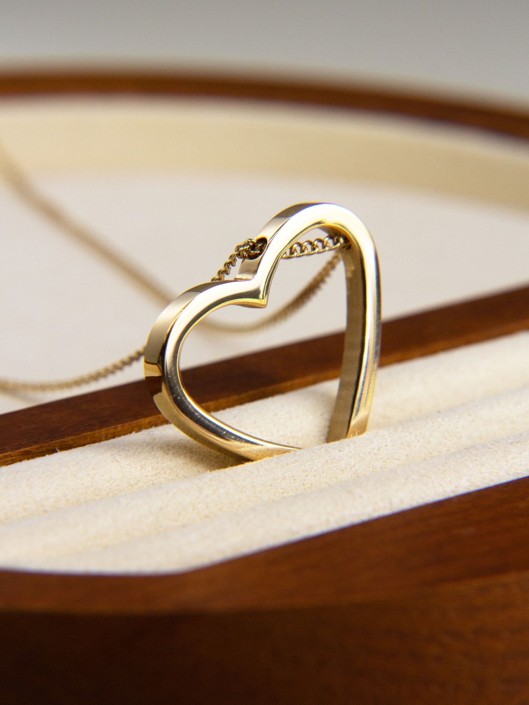 Open Heart Pendant Necklace | Dainty Heart Jewelry | Love Heart Pendant ...