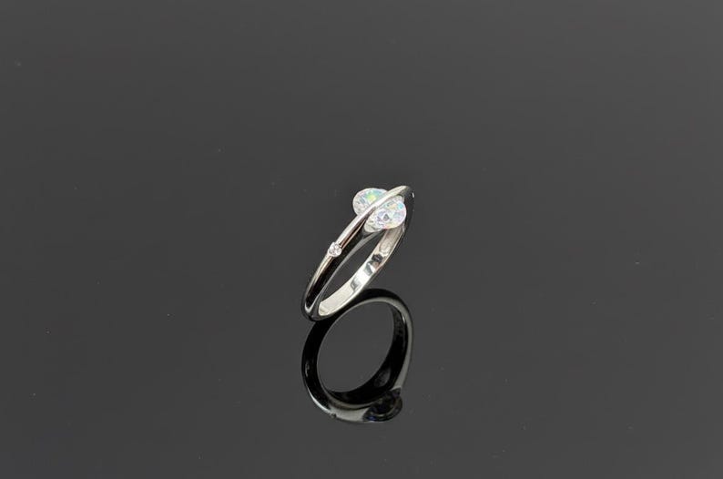 1.0 Ct Spinner Moissanite Diamond Engagement Ring, 925 Sterling Silver ...