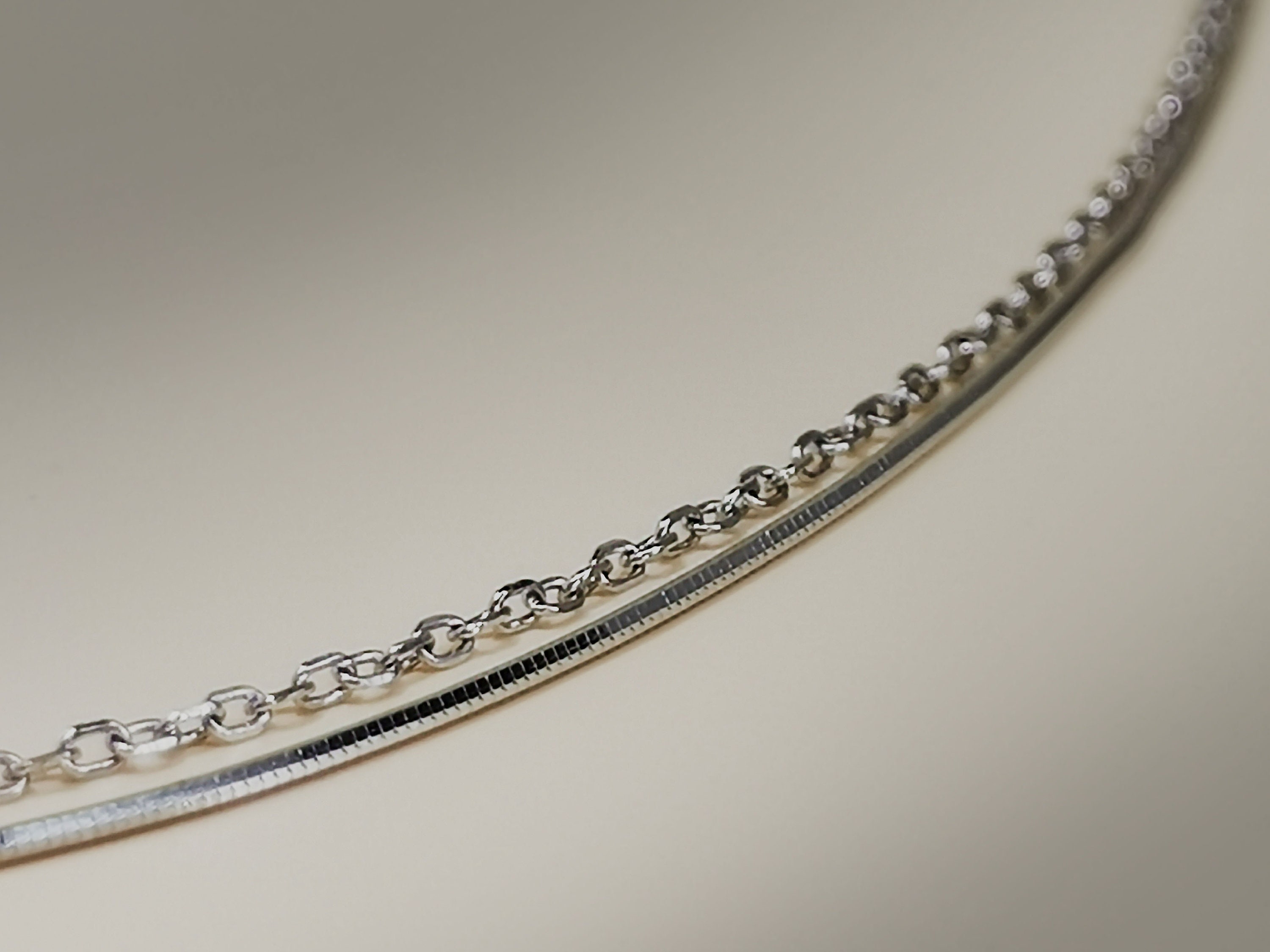 Satellite Chain Layered Necklace Layering Chain Necklace Silver ...