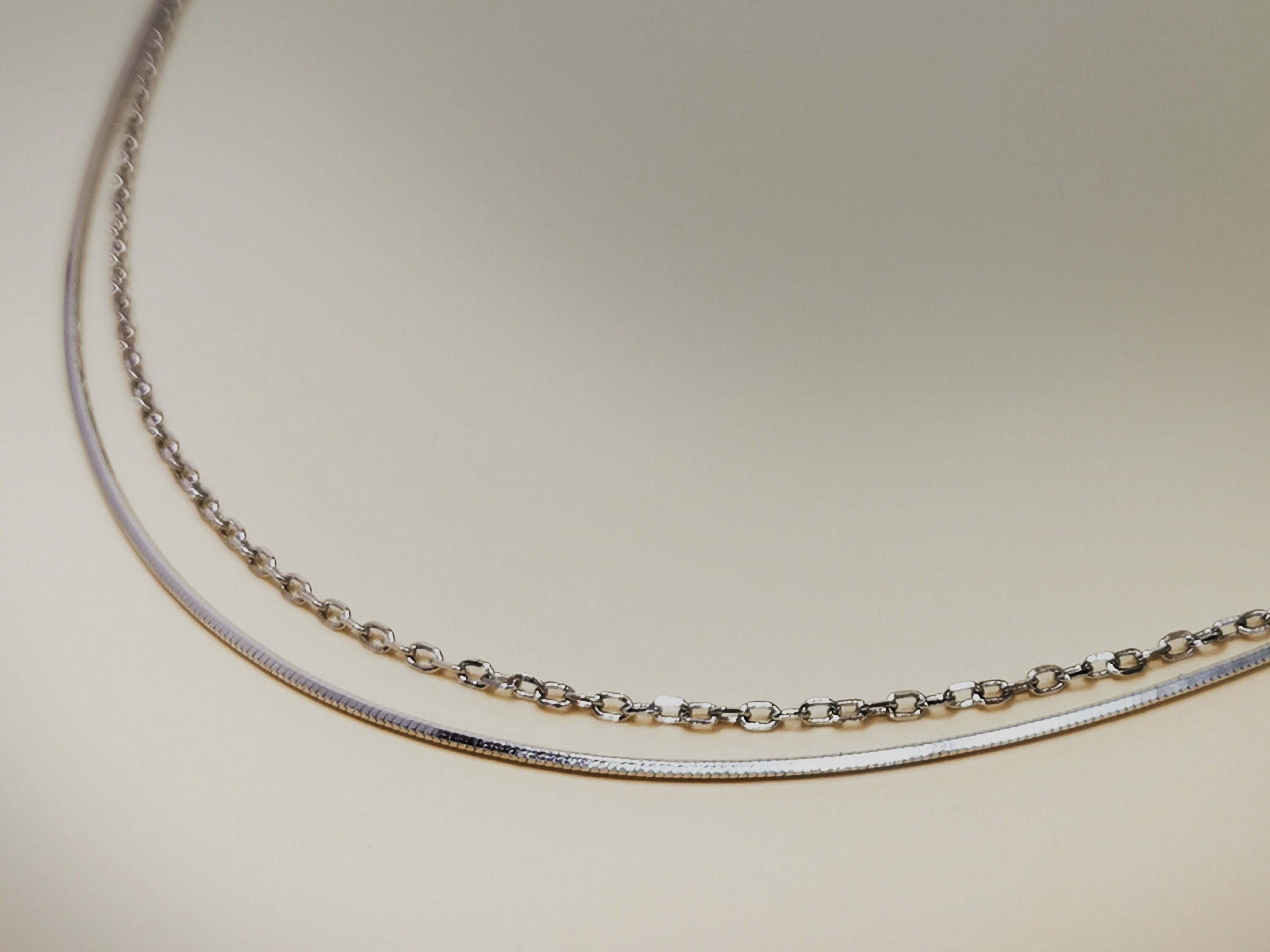 Satellite Chain Layered Necklace Layering Chain Necklace Silver ...
