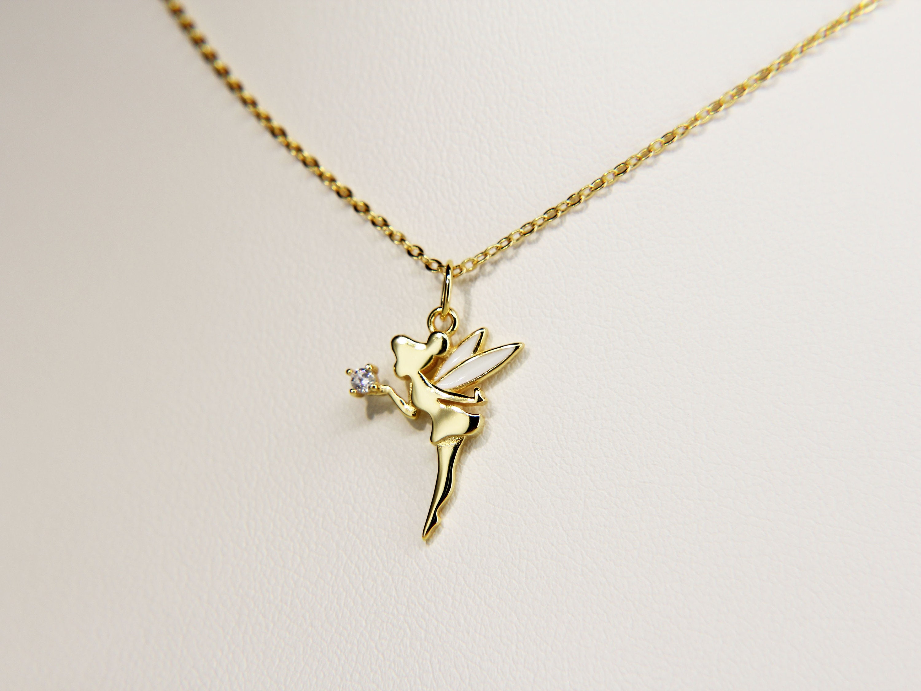 Fairy Necklace Neverland Tinkerbell Necklace Fairytale Diamond Jewelry ...