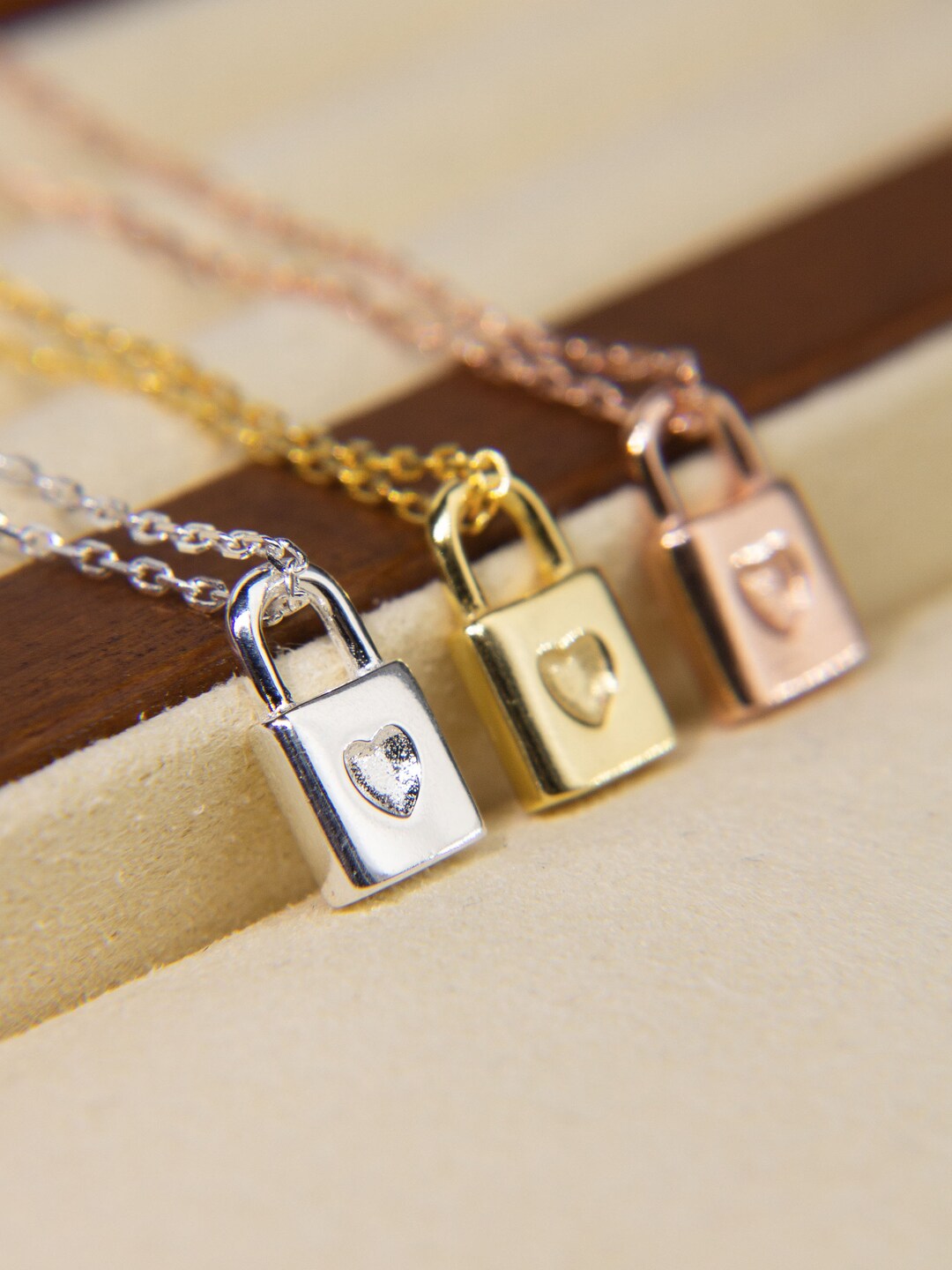 Padlock Charm Necklace | Sterling Silver Padlock Pendant Necklace ...