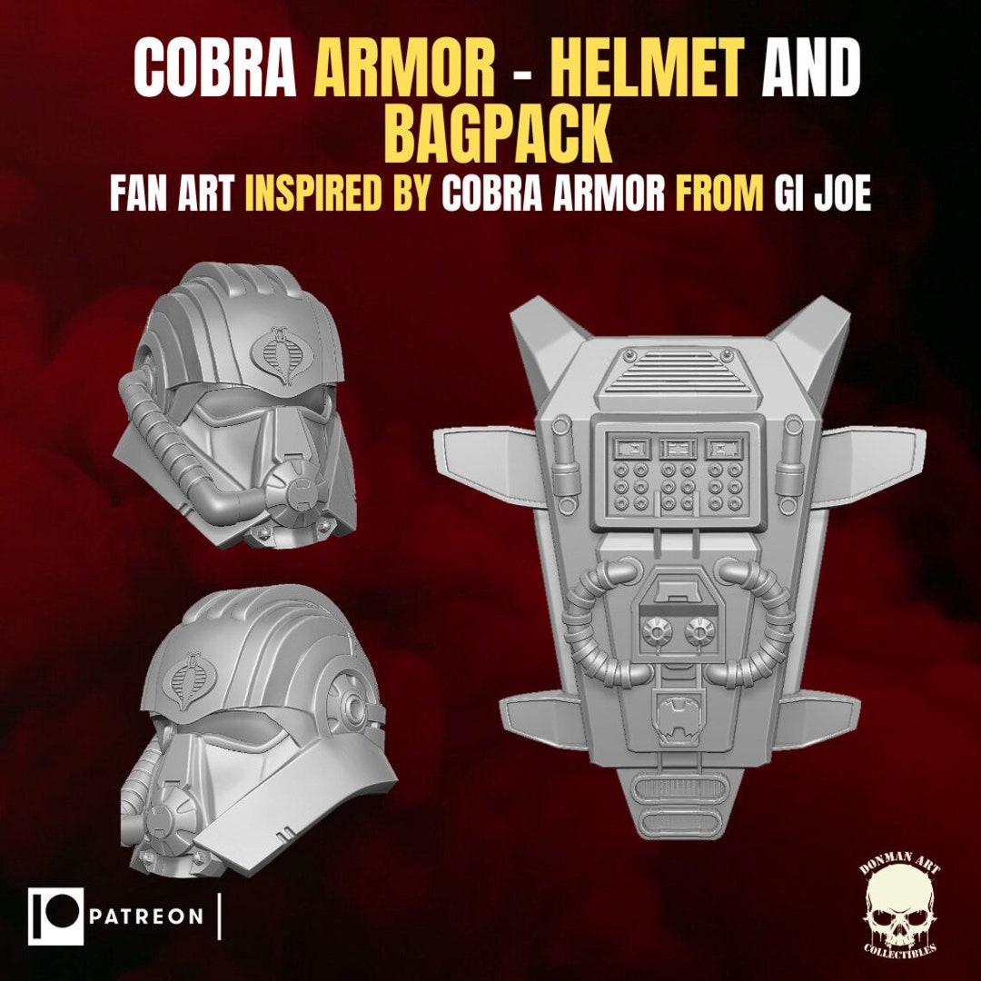 Armored Cobra Commander Kit Inspired by GI Joe Custom 1/12 3D Printed ...