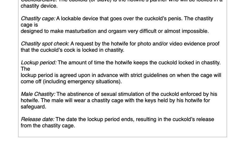 Cuckold Contract With Notary Form Short Contract and Long Contract With Rules Femdom - Etsy