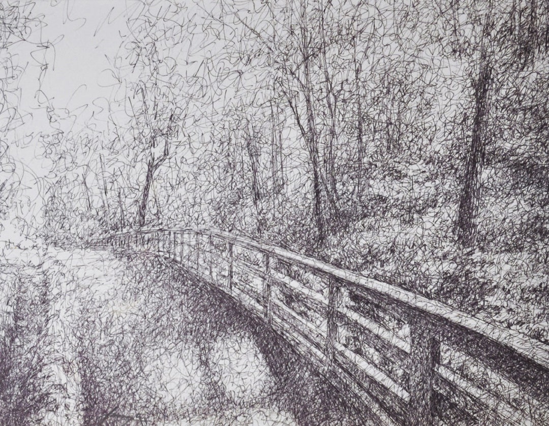 Pen and Ink Drawing Original, Landscape - Etsy