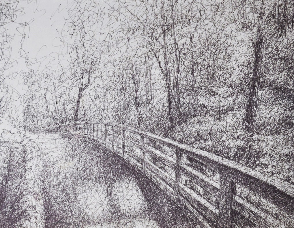 Pen and Ink Drawing Original, Landscape - Etsy