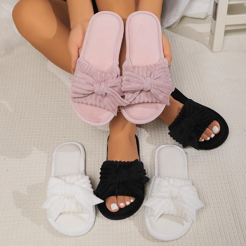 Slippers With Bows - Etsy
