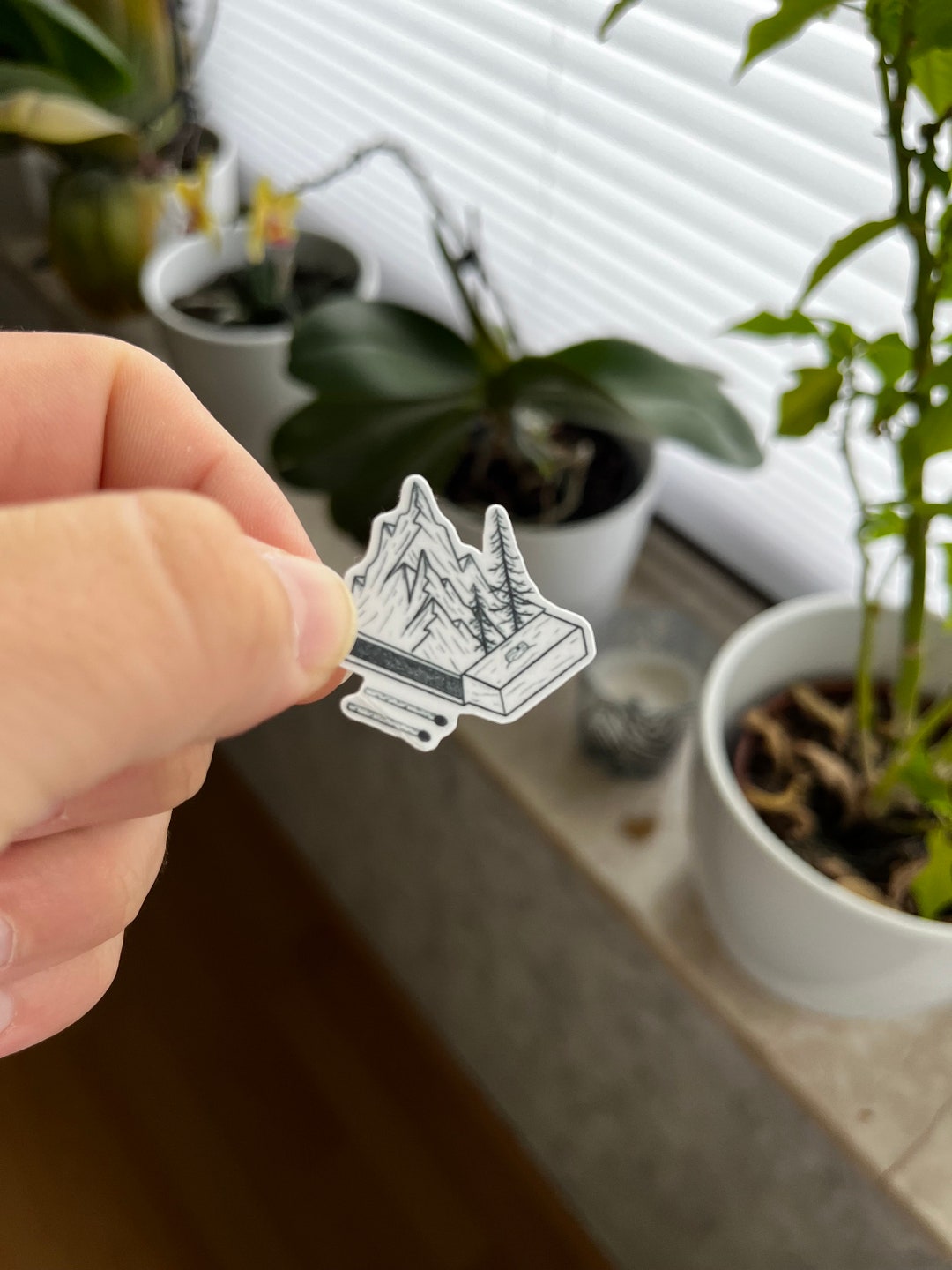 Mini Sticker Nature Illustration - Sticker Design Mountain Landscape ...