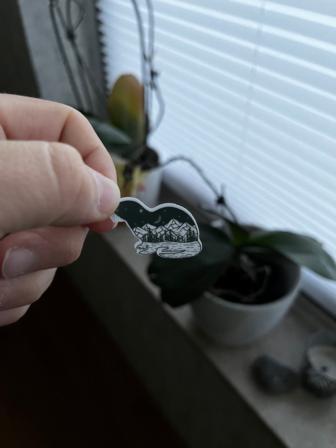 Mini Sticker Cute Otter & Nature Landscape Handmade - Etsy