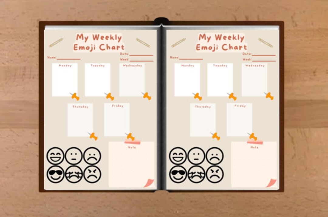 Weekly Emotion Chart, Weekly Checkin, Tracking Emotions, Feelings ...