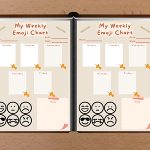 Weekly Emotion Chart, Weekly Checkin, Tracking Emotions, Feelings ...