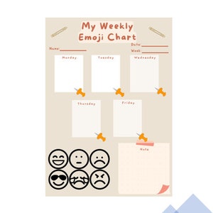 Weekly Emotion Chart, Weekly Checkin, Tracking Emotions, Feelings ...