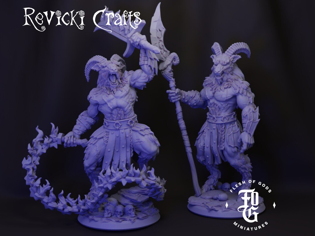 Vorthrax Beastman Goat Fiend Satyr Devil Horns Fur Baphomet Dnd Flesh ...