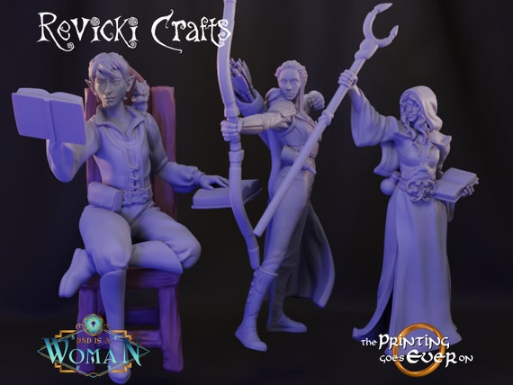 Elf Drow Woman D&D Female Miniature Dnd Wizard Ranger - Etsy