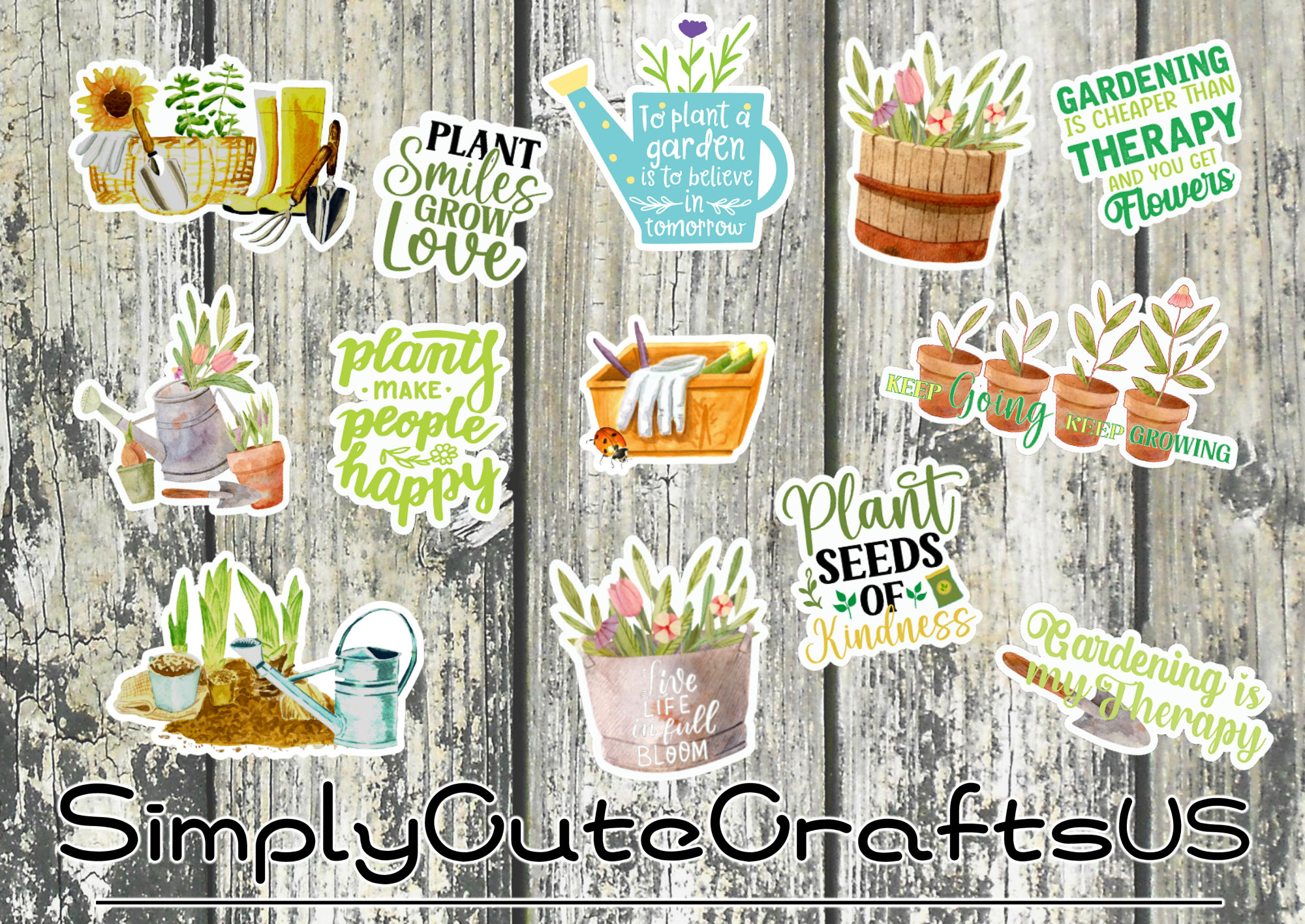 15 Gardening Stickers Journal Stickers Garden Planner - Etsy