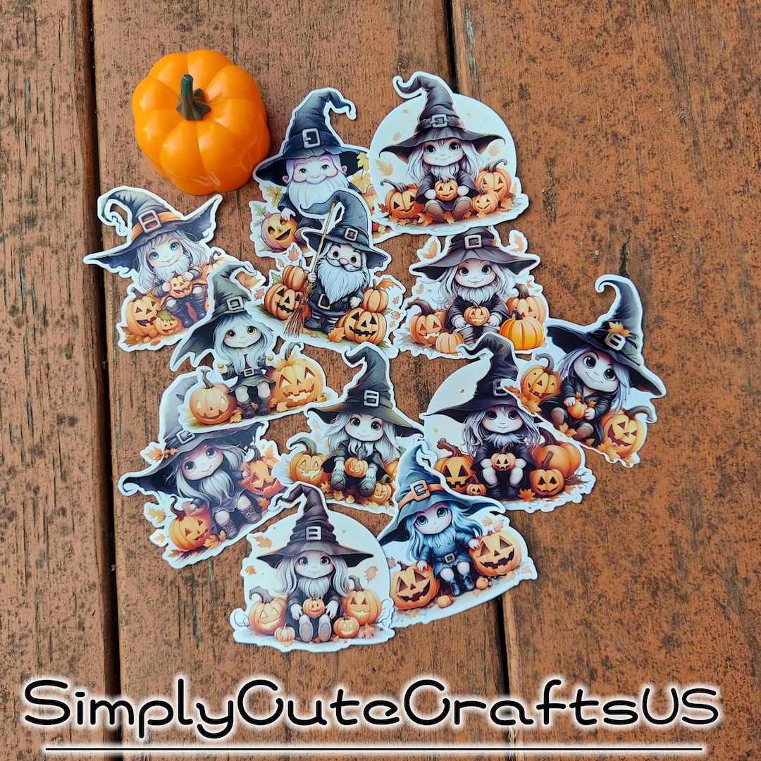 Halloween Stickers Cute Halloween Gnomes Sticker Pack, Set of 6 Journal ...