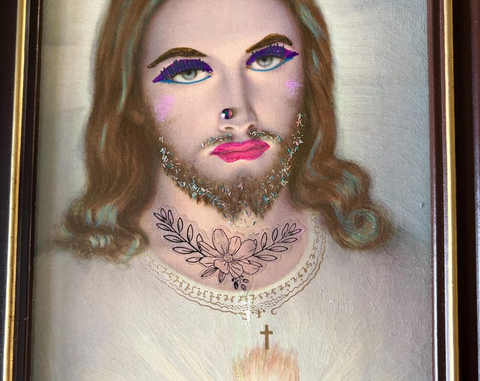 Shesus Art - Original Art Piece Drag Queen Jesus Frame Included - Etsy
