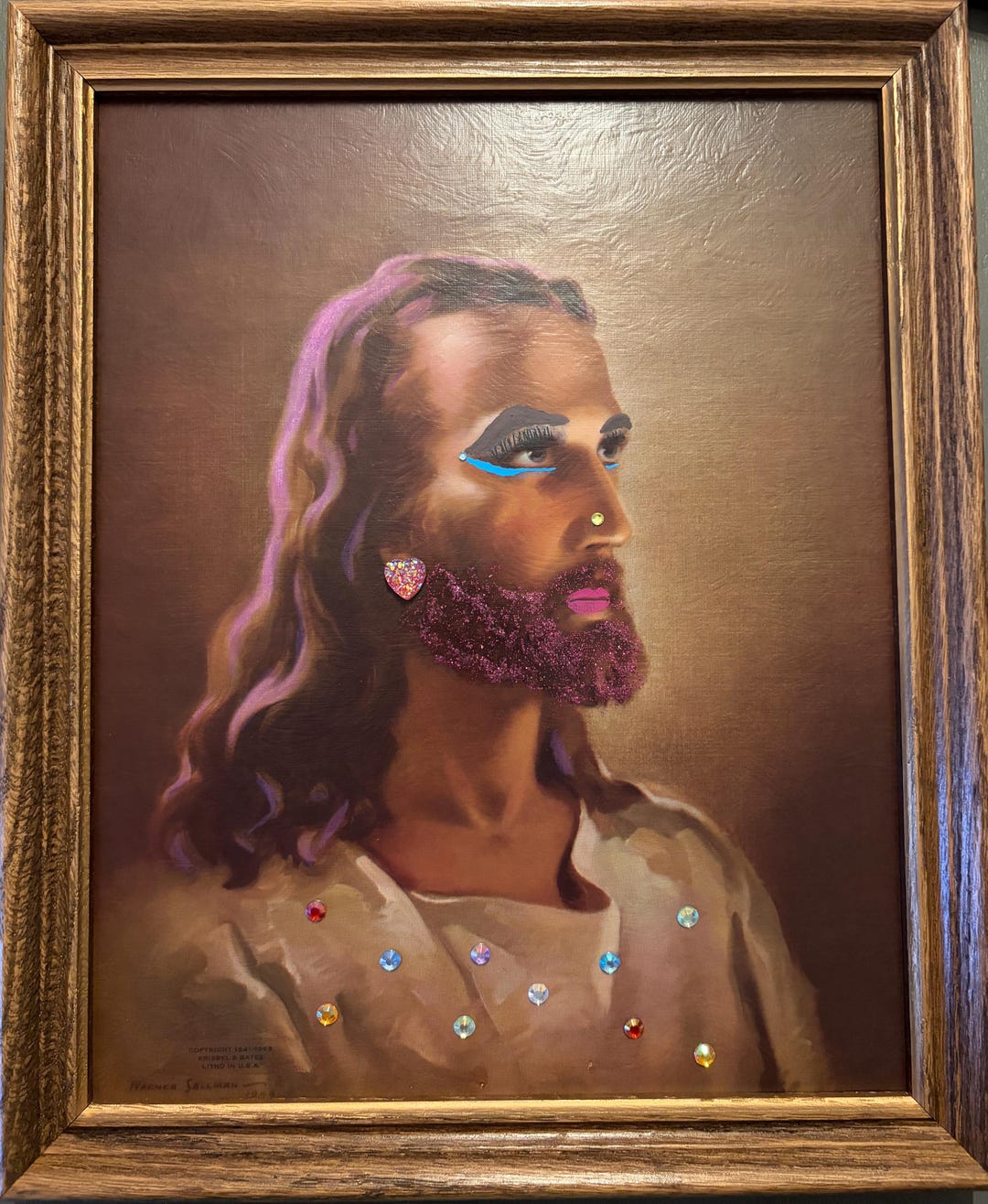 Shesus Art - Original Art Piece Drag Queen Jesus Frame Included - Etsy