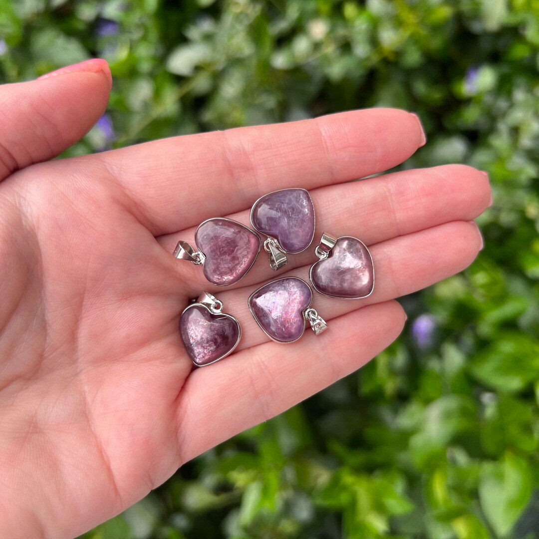 Gem Lepidolite Necklace Lithium Purple Mica S925 - Etsy