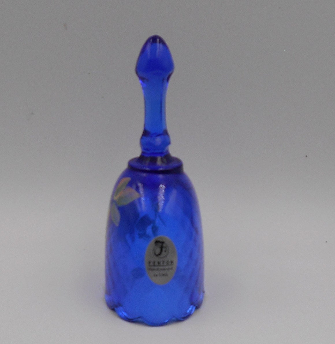 VINTAGE FENTON Cobalt Blue Signed Glass Bell With Original Fenton ...