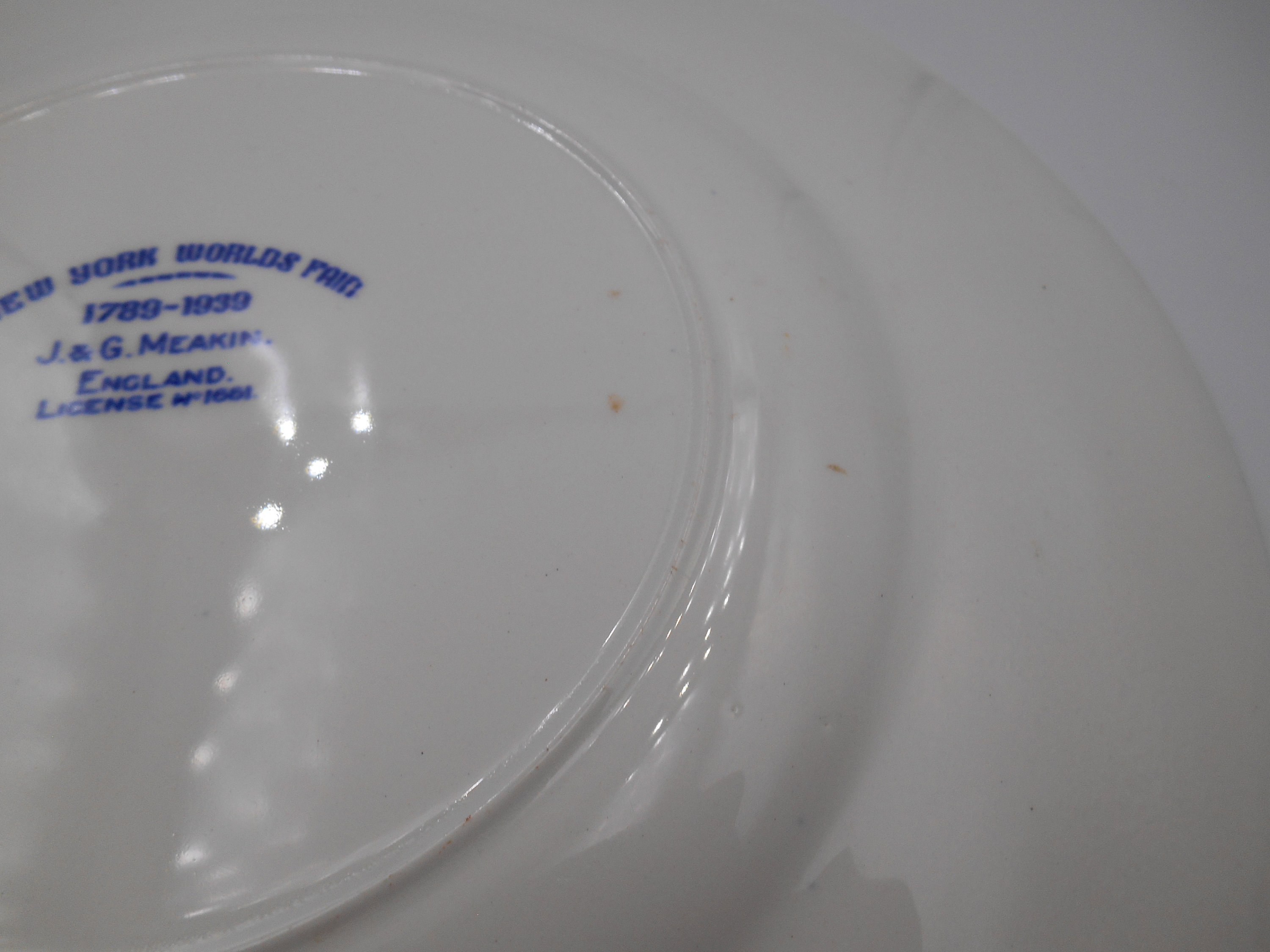 J & G Meakin New York Worlds Fair Commemorative Pottery Collector Plate ...