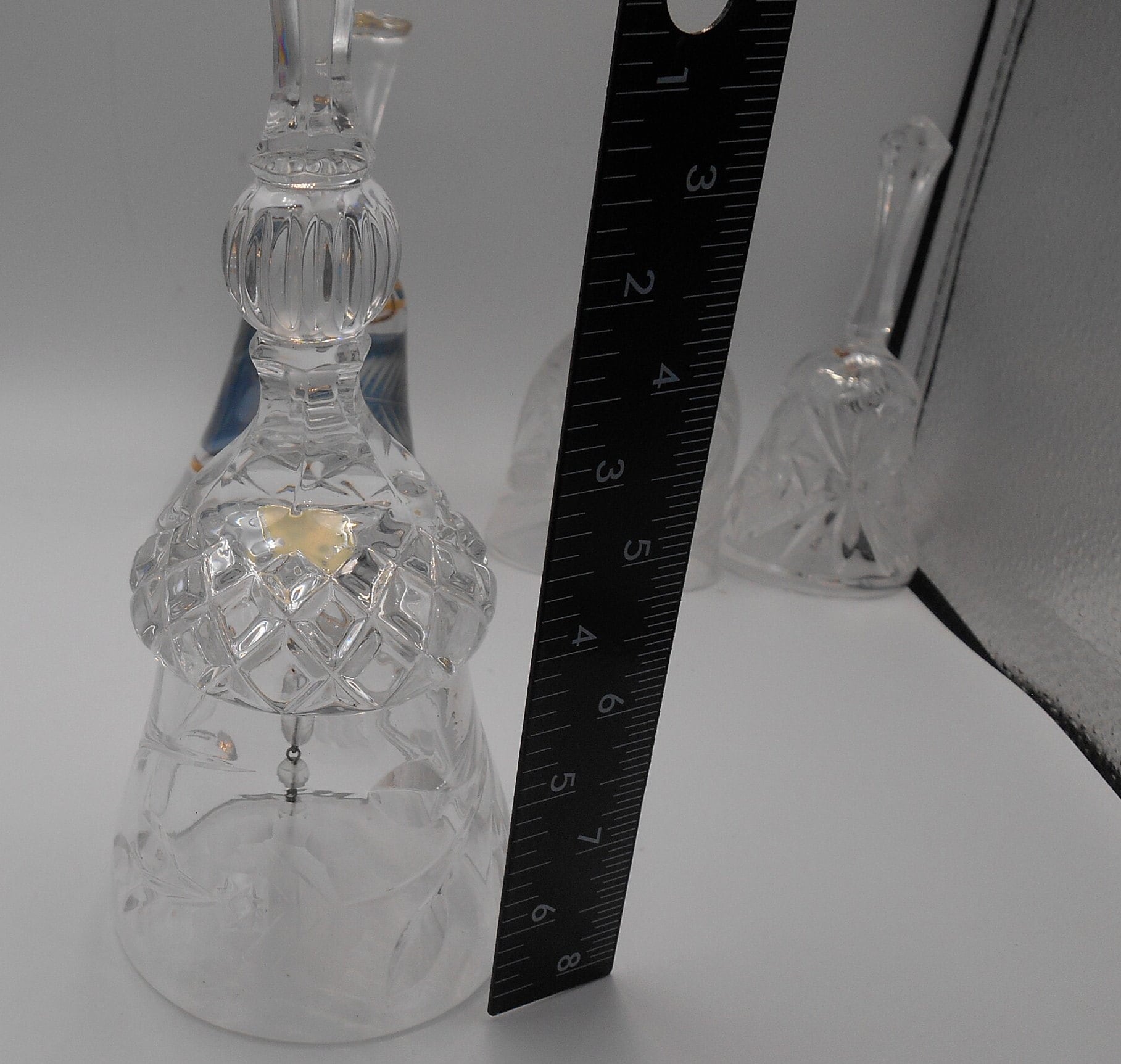 Lot of 4 Vintage Clear Etched Cut Glass Bells Holiday Classic Design - Etsy