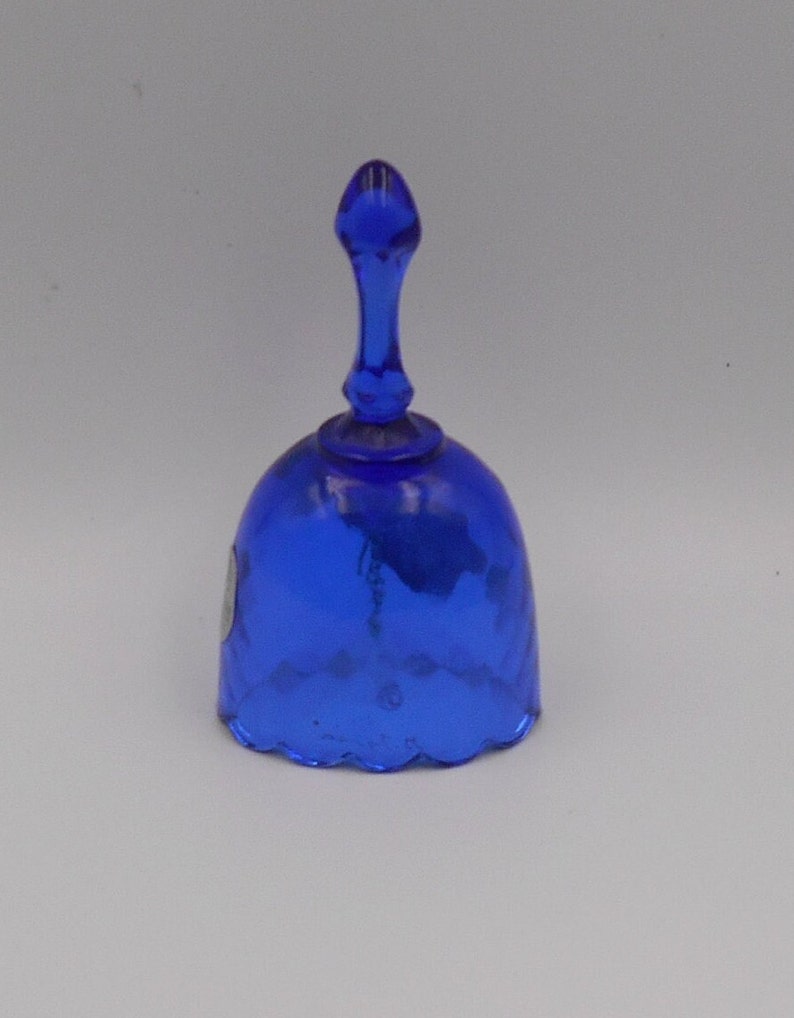 VINTAGE FENTON Cobalt Blue Signed Glass Bell With Original Fenton ...