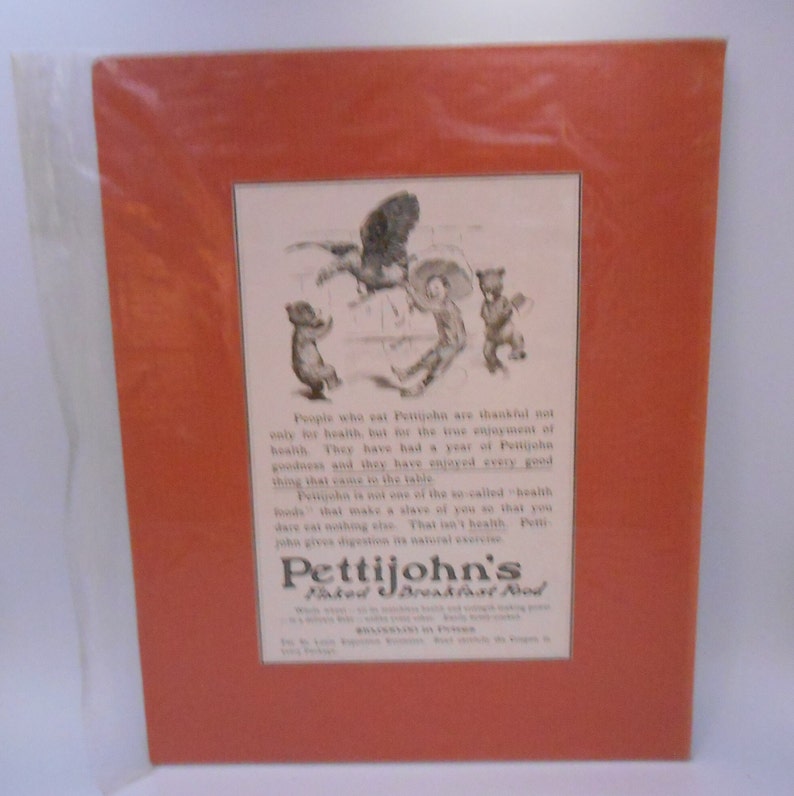 Antique PETTIJOHN'S Flaked Breakfast Food Black and White - Etsy