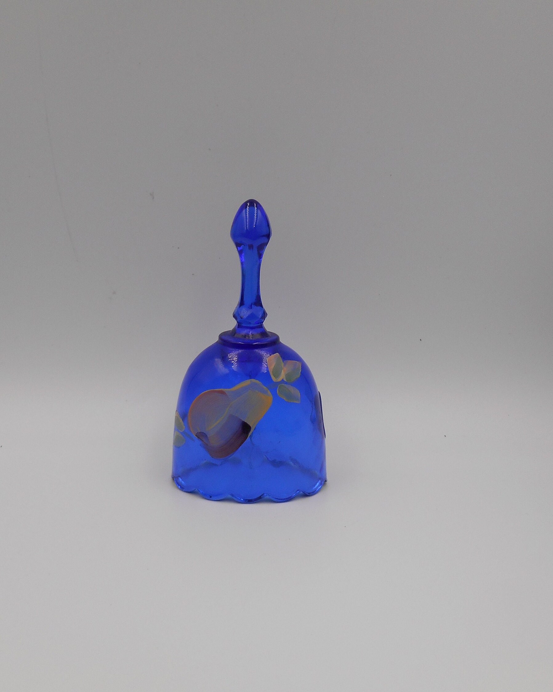 VINTAGE FENTON Cobalt Blue Signed Glass Bell With Original Fenton ...