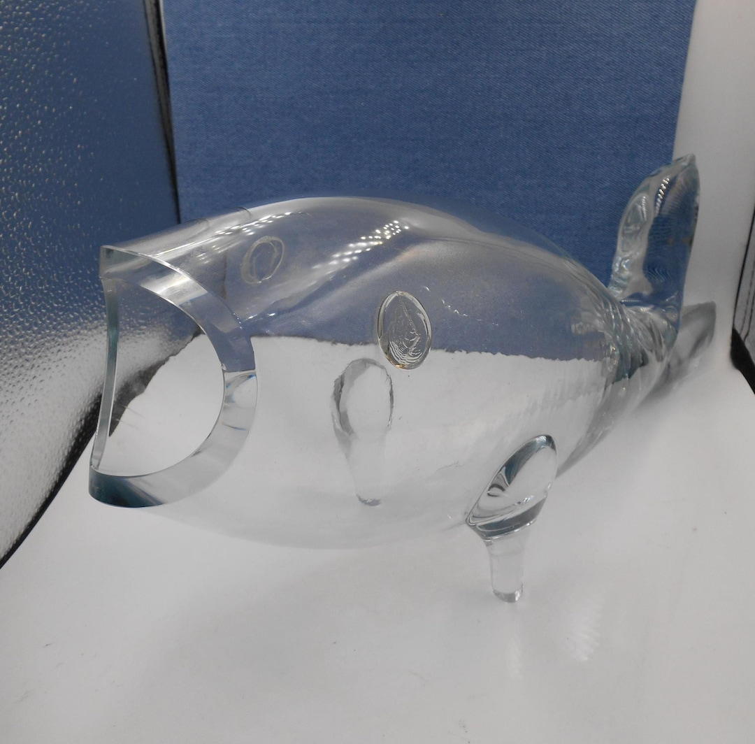 Vintage Clear Art Glass Blenko Fish Hand Blown Winslow Anderson Design ...