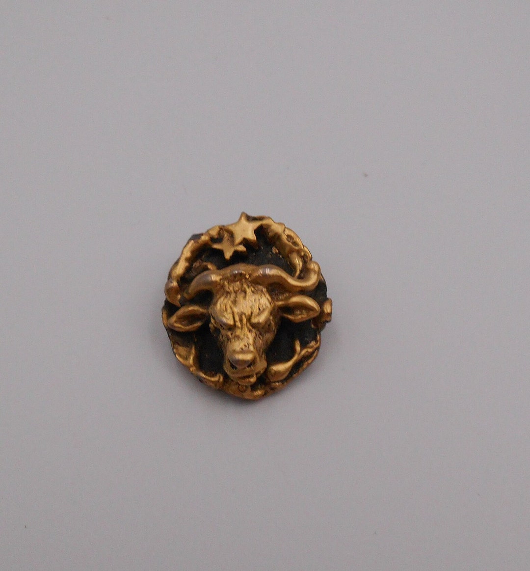 Vintage TORTOLANI BULL and STAR Pin / Brooch Taurus Horoscope ...