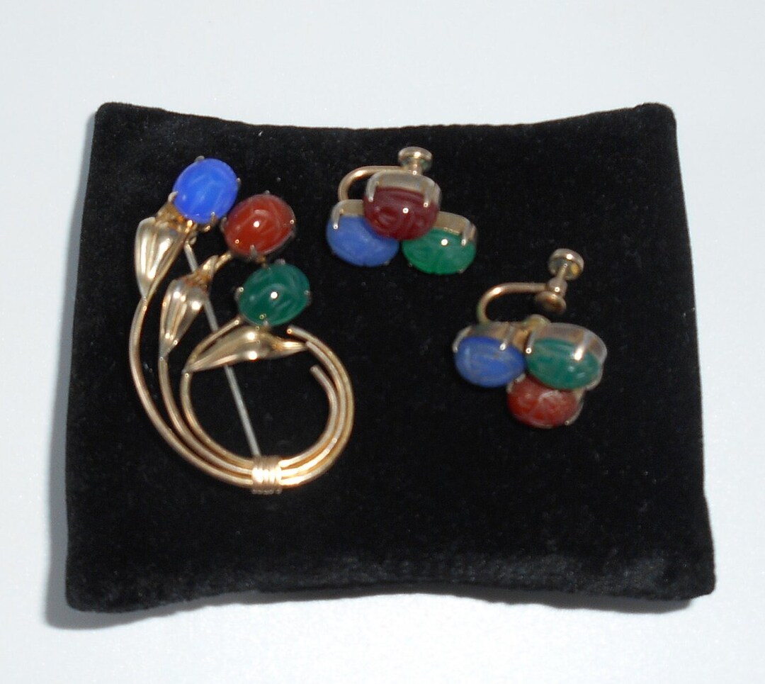 Vintage SYMMETALIC Sterling 14k Gold Filled Egyptian Revival Style ...