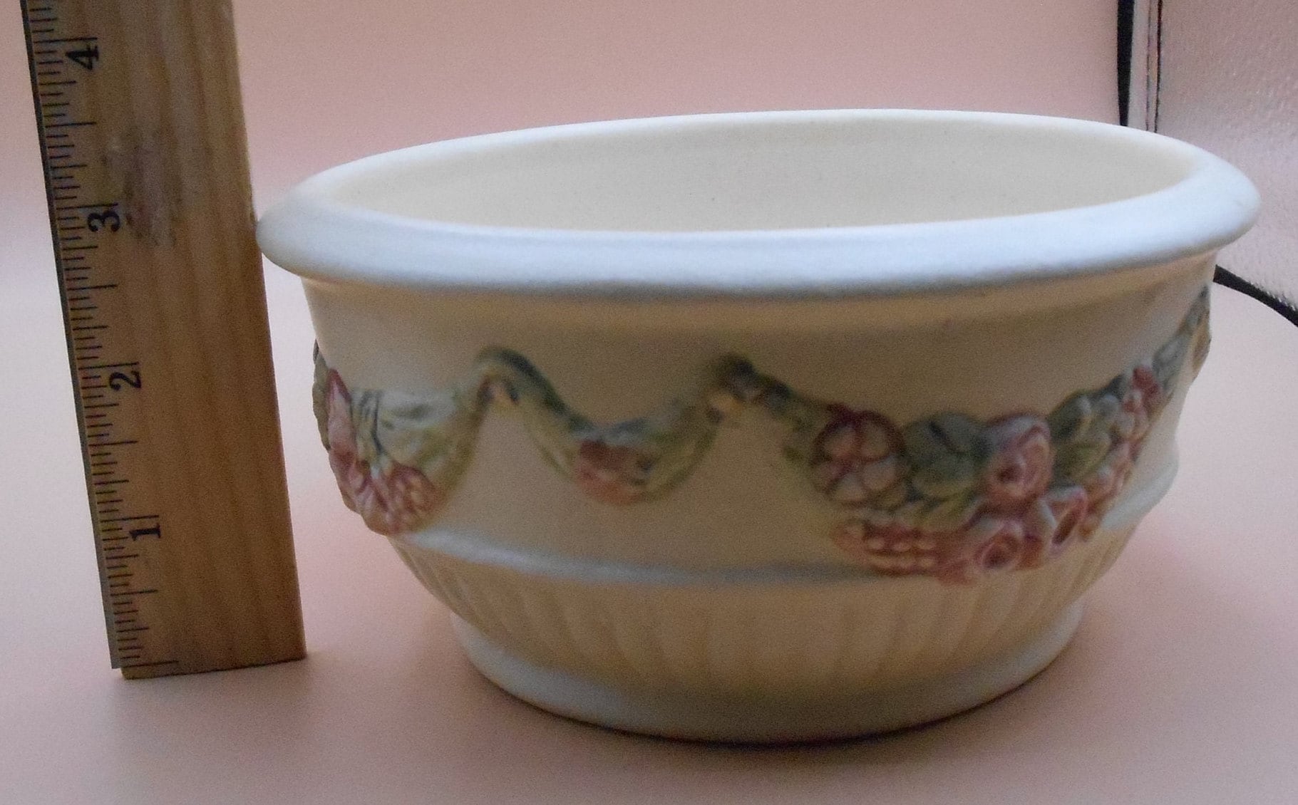 Vintage WELLER POTTERY Bowl Planter Roma Rose Swag Creamware - Etsy