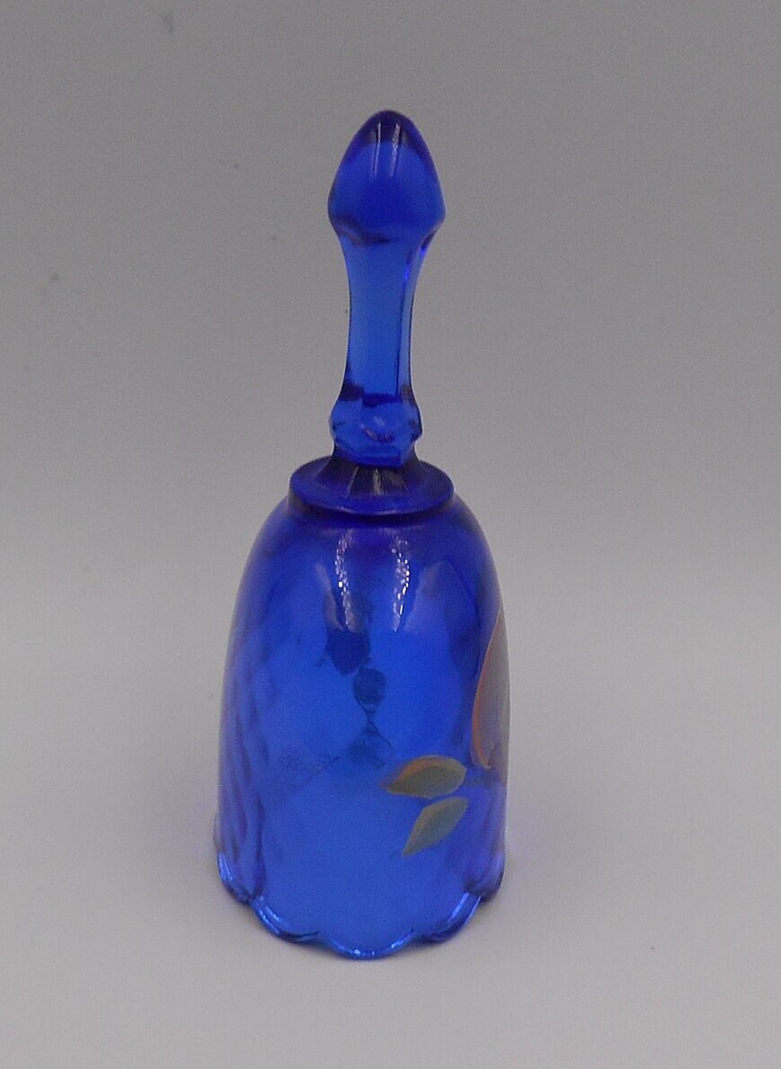 VINTAGE FENTON Cobalt Blue Signed Glass Bell With Original Fenton ...