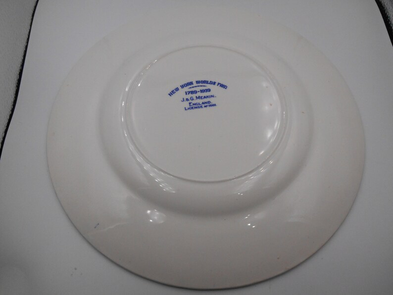 J & G Meakin New York Worlds Fair Commemorative Pottery Collector Plate ...