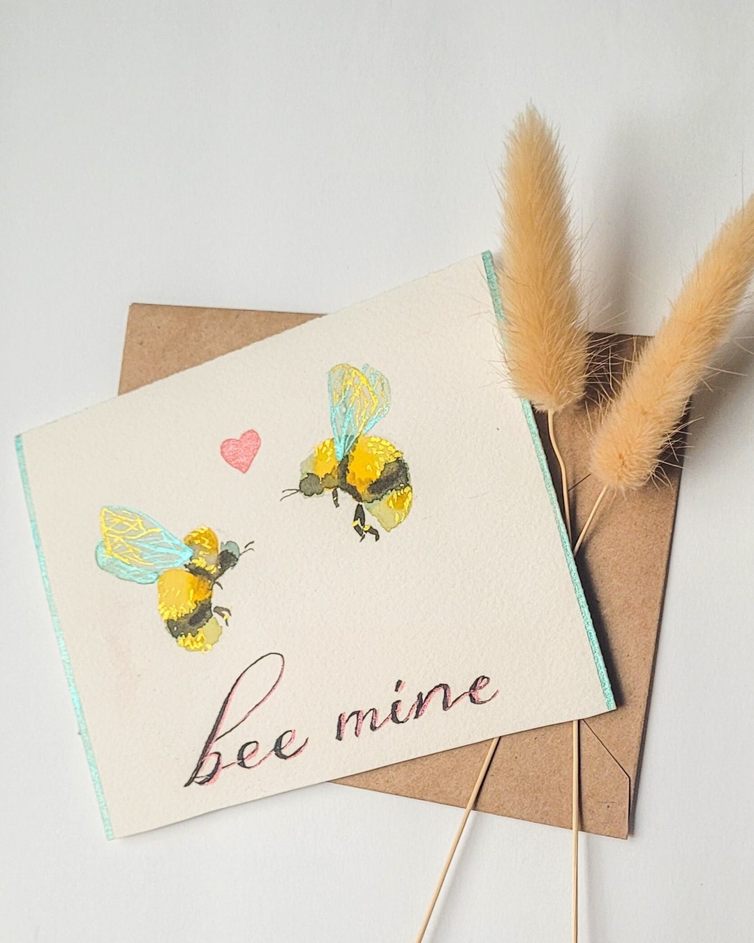 Handpainted Watercolour Card Handmade Watercolor Card Valentine ...