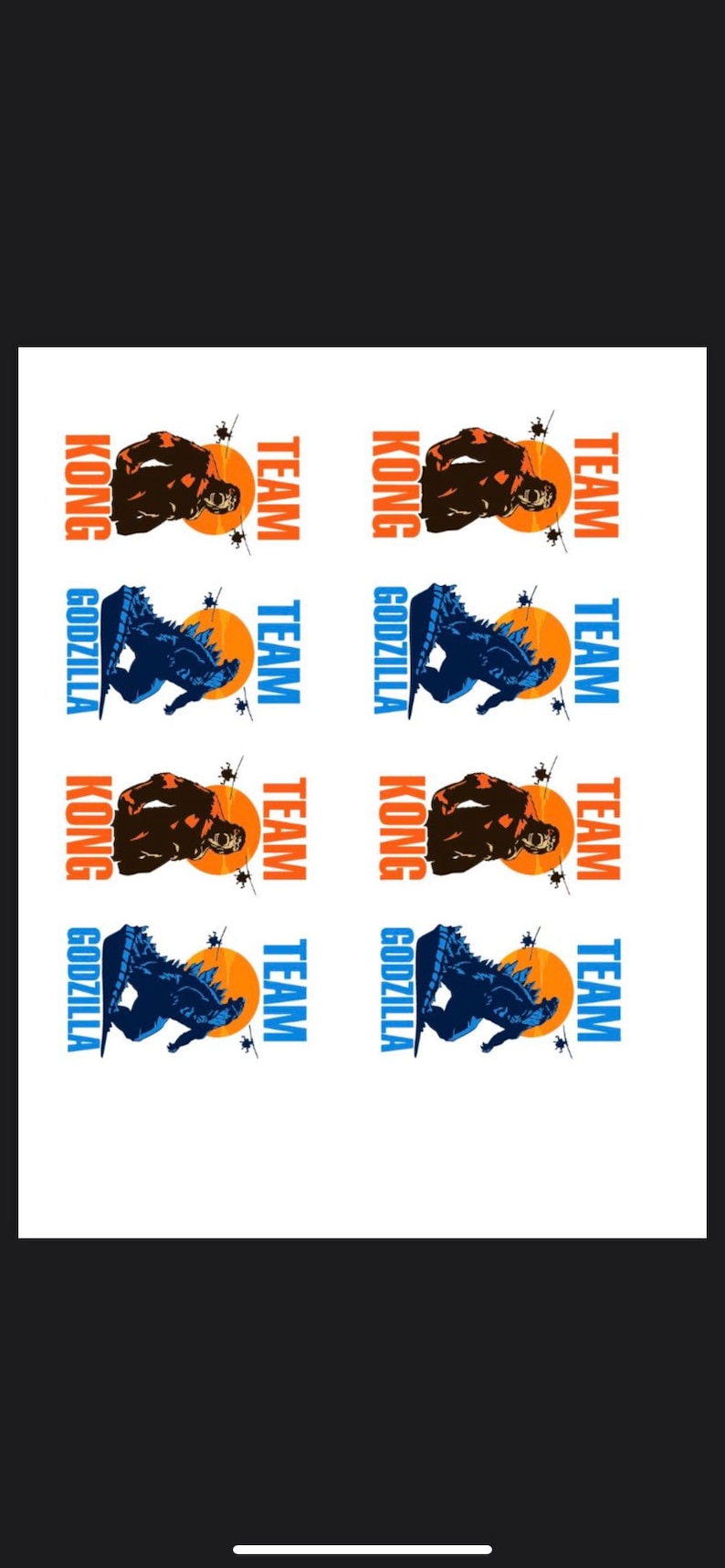 Godzilla Vs. King Kong Birthday Stickers for Gift Bags - Etsy