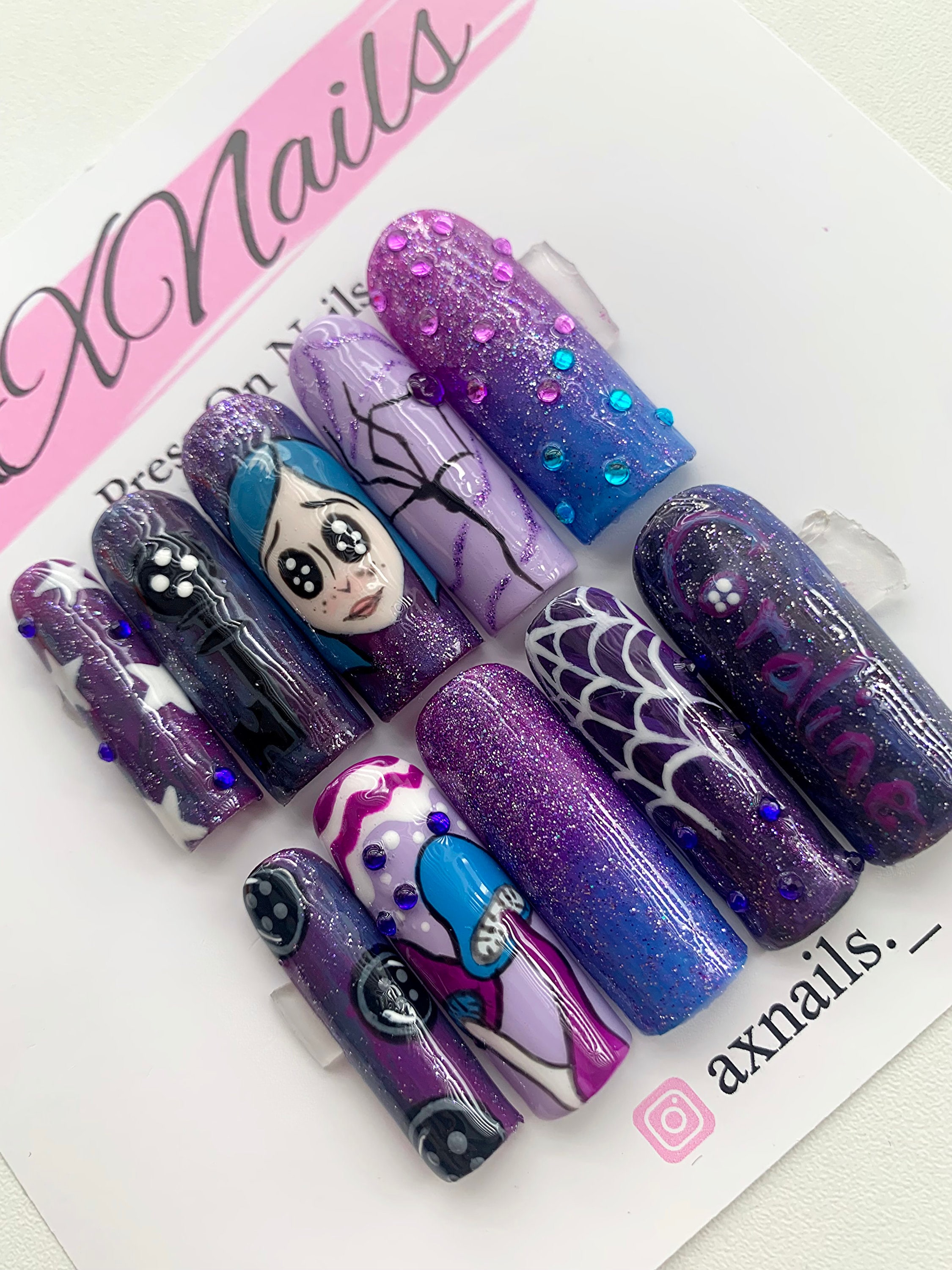 Coraline Nails | Coraline | Character Nails | Halloween Nails | Press ...
