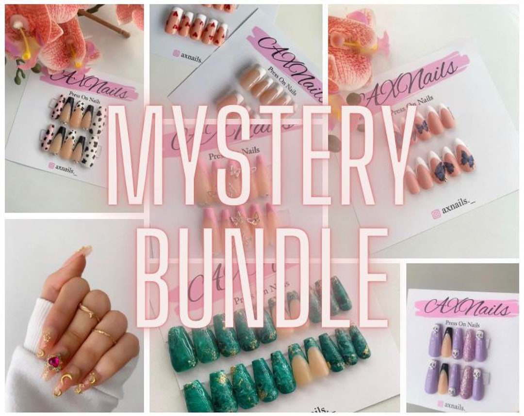 Mystery Bundle Press on Nails Full Set Nails Mystery Box - Etsy