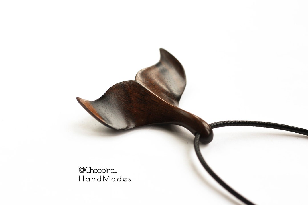 Special Whale Tail Necklace Handmade Tail Pendant Wooden Whale Tail ...