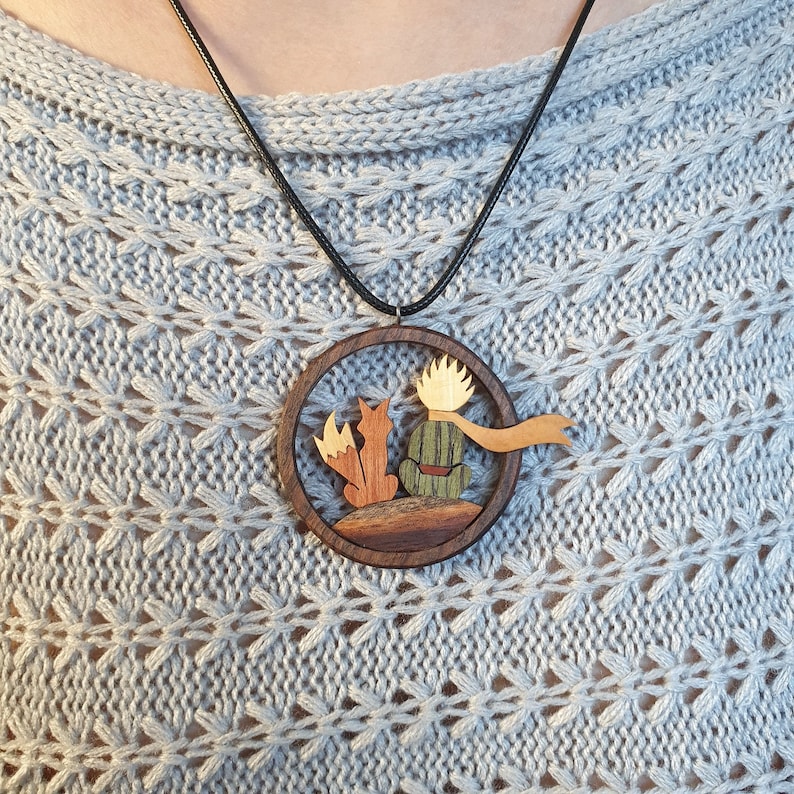 Little Prince Necklace Wooden Little Prince Handmade Little - Etsy