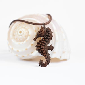 Wooden Seahorse Pendant Seahorse Handcraft Seahorse Gift Necklace ...